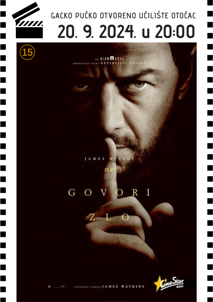Kino / Ne govori zlo - Gacko pučko otvoreno učilište Otočac